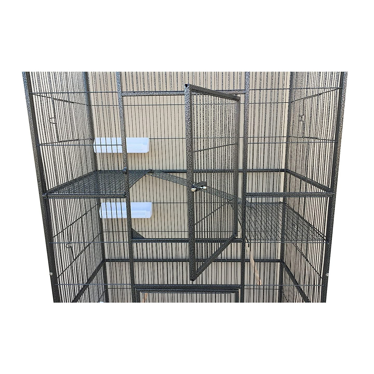 Extra Large Wrought Iron 5-Tiers Chew-Proof Ferret Squirrel Chinchilla Sugar Glider Critter Animal Home Metal Cage Easy Clean Pull Out Tray with Removable Rolling Stand