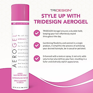 TRI Design Aerogel Hairspray - Non-Toxic Hair Finishing Spray for Styling, Volumizing and Holding Curly Hair with Flexible Hold - For Women and Men - Pack of 2 (10.5 Oz)