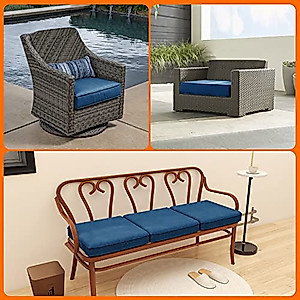 RULAER Chair Cushions 24x24x3inch Outdoor Double Piping Waterproof Patio Seat Cushion Washable with Carrying Handle Outdoor Furniture Chair Pad