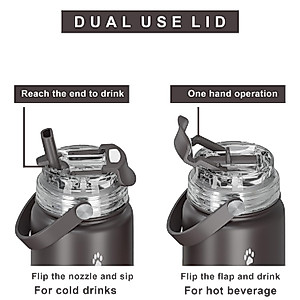 Stainless Steel Water Bottle 24 Oz. with Spill Proof detachable straw - Double walled Vacuum Insulated water flask - Realistic 3D Print - SERENGETI waterbottle (Beagle)