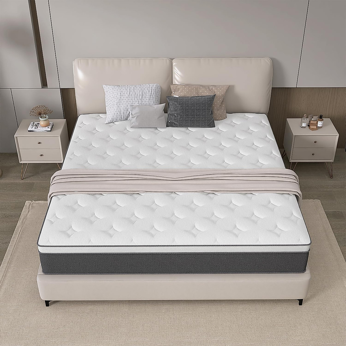 Hohamn Full Size Mattress, Gel Memory Foam Hybrid Mattress in a Box, Individual Pocket Springs, Supportive & Pressure Relief, Good Springback, Breathable Full Mattresses