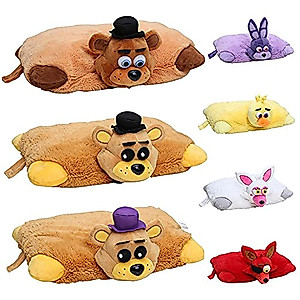 FNAF Plush Pillow Toy 17 12in Five Nights at Freddys Stuffed Foxy Chica Bonnie Mangle Freddy Fazbear (Freddy Fazbear)