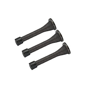 QCAA Flexible Spring Door Stop Bumper, 3-1/8", Steel, ORB Oil Rubbed Bronze, 3 Pack, Made in Taiwan