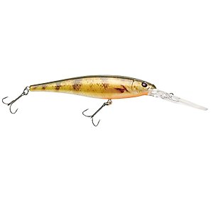Berkley Flicker Minnow Fishing Lure, HD Yellow Perch, 1/3 oz, 3 1/2in | 9cm Crankbaits, Realistic Minnow Profile, Sharp Dive Curve Gets to Fish Quickly, Equipped with Fusion19 Hook