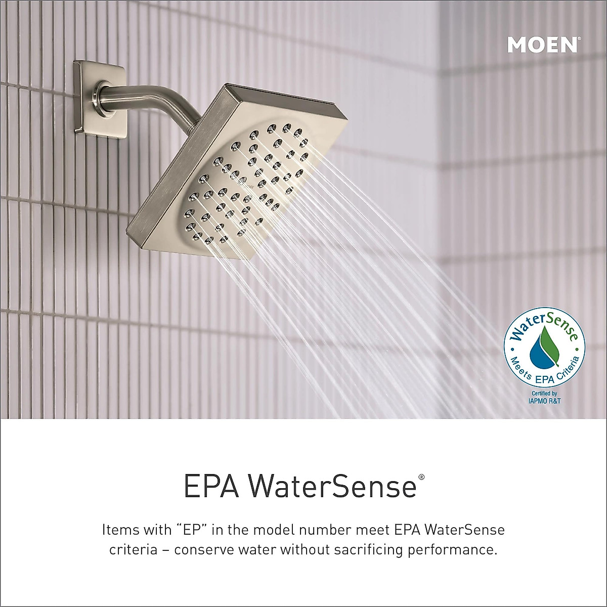 Moen Brantford Brushed Nickel Posi-Temp Pressure Balancing Eco-Performance High-Pressure Tub and Shower Trim Kit with Shower Head, Arm, Lever Handle, Flange, and Tub Spout (Valve Required), T2153EPBN