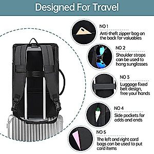 DAILY&DIARY Laptop Backpack For Men, 15.6 Inch Computer Backpack For School, Carry On Backpack With Usb Charging Port, Travel Backpack for Quick Through TSA Check Point.