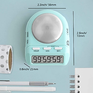 Large Button & Silent/Loud Alarm Switch Digital Kitchen Timer, Countup/Countdown Timer for Kids, Time Management Tool for Teacher, Cook, Study,Meditation