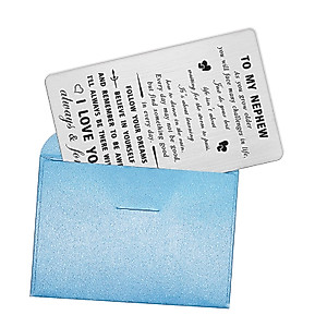 CPLJW Nephew Gifts from Uncle Aunt - Just Do Your Best - Nephew Wallet Card Gifts for Birthday Graduation