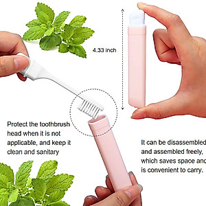 IGOOLEE 15 Packs Colourful Folding Toothbrush Bulk Portable Folding Travel Toothbrush with Containers for Travel Camping Business Trip