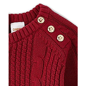 Gymboree Baby Girls and Toddler Long Sleeve Cable Knit Sweaters Shirt, Salsa Red, 4T US