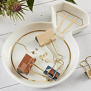 Kate Aspen White Diamond Ring Trinket Dish - Wedding Gift, Decorative Tray, Wedding Ring Holder, Jewelry Tray, Home Décor (23265WT)