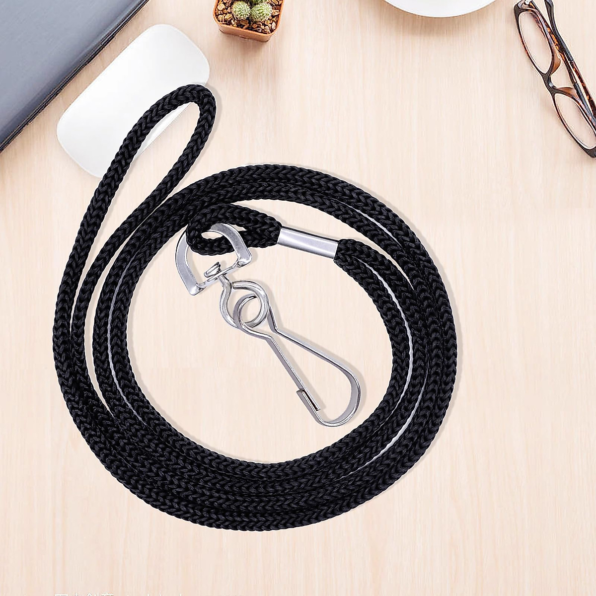 HOSL Black Lanyards 100 Pack Black Badge Lanyards Office Lanyard ID Card Lanyards Business Card Lanyards Students Lanyards Employee Lanyards Key Lanyards (Black)