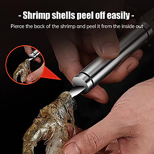 5 In 1 Multifunctional Shrimp Line Fish Maw Knife, 2024 New Stainless Steel Shrimp Deveining Tool Fish Scale Remover, Portable Shrimp Deveiner Tool and Peeler, Oyster Shucking Knife for Kitchen(1pcs)