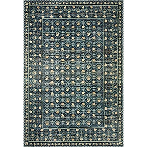Loloi Rifle Paper Co. x Eden Collection EDE-03 Lattice Indigo 3'-6" x 5'-6" Accent Rug