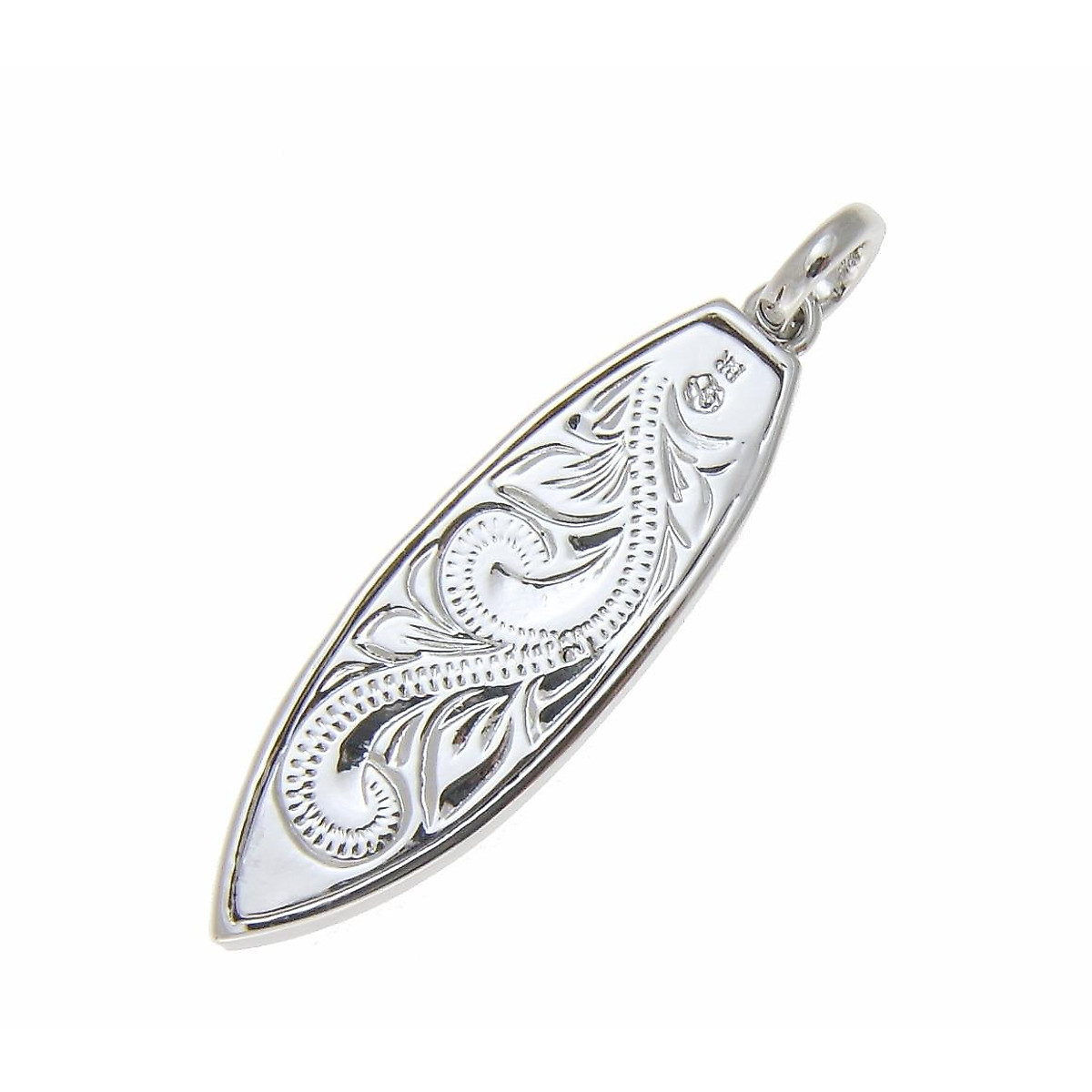 Arthur's Jewelry Koa Wood Hawaiian Honu Sea Turtle Surfboard Rhodium Plated Brass Pendant