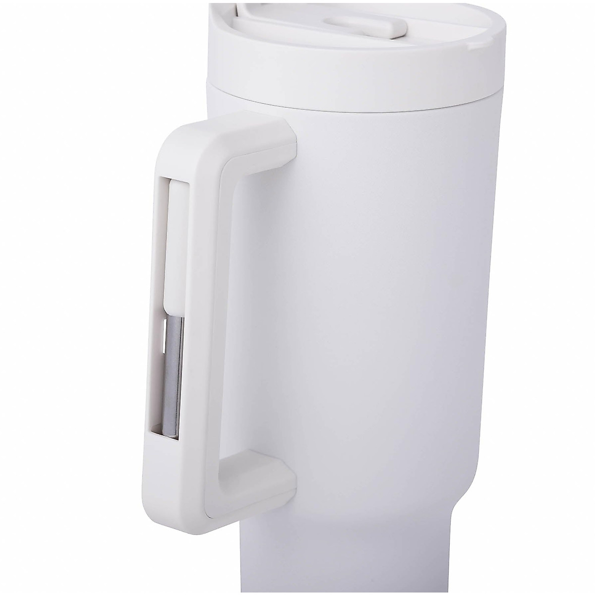 Manna Stainless Steel Double Wall Insulated Tumbler with Smart Seal Dual Sip Lid and Straw Fit Handle - 40 Oz - Linen Powder Coat