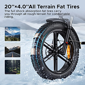 GOLMEZIL ENGWE Engine Pro Folding-Electric-Bike for Adults - Peak 1000W-48V-16AH Electric Bicyles with 24''x4.0 Fat Tire, Up to 28MPH 68Mile Range,Full Suspension Ebikes (Grey)