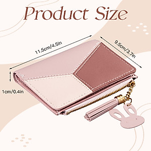 MIPAHI Simple Short Women's Zipper Wallet With Tassels,Leather Large-Capacity Card Holder Coin Purse for Women 4.7 * 3.5 * 0.6 inch