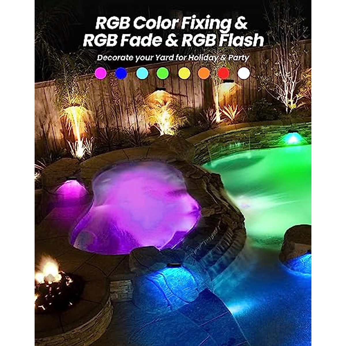 FabStyl 12 Pack Solar Fence Lights, Solar Deck Lights Outdoor Step Lights Waterproof LED Solar Wall Lights for Stair, Deck, Patio, Garden, Wall, Swimming Pool, Yard, Post, Halloween, Christmas