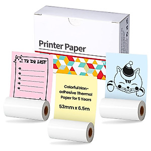 Print Pods Mini Printer, Printpods Mini Sticker Printer, Printpods Mini Sticker Printer, Printpod Hand Held Printer, Portablebluetooth Sticker Mini Printer, No Ink Thermal (3*Plain Colored Paper)