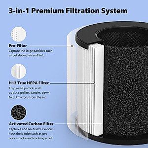 AC201B/PU-P05 Replacement HEPA Filter for FULMINARE PU-P05 Purifier also Compatible with Purivortex AC201B Purifier, H13 True HEPA P05 Air Filter, 2-Pack