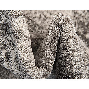 Unique Loom Rosso Collection Traditional, Vintage, Medallion, Border, Distressed, Southwestern Area Rug, 8 ft x 10 ft, Gray/Ivory