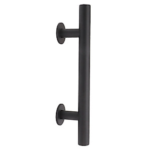 Sliding Barn Door Handle, Carbon Steel Sliding Glass Door Pull Handle Black Barn Door Handle and Flush Finger Pull with Lock Hook Latch Sets for Barn Doors, Cabinet, Garages, Wardrobes