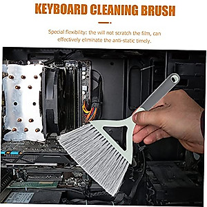 FOYTOKI 1 Set Broom Dustpan Desktop Cleaning Supplies Kitchen Desktop Dustpan Cage Cleaner Desktop Cleaning Broom Mini Broom Keyboard Mini Dustpan Mini Garbage Container Plastic Green