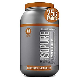Isopure Low Carb, Vitamin C and Zinc for Immune Support, 25g Protein, Keto Friendly Protein Powder, 100% Whey Protein Isolate, Flavor: Chocolate Peanut Butter, 3 Pounds (Packaging May Vary)