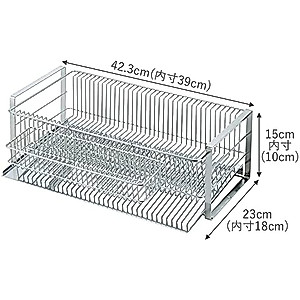 下村企販 Shimomura Kihan 35728 Tsubamesanjo Dish Rack, Slim, Vertical Storage, Made in Japan, Stainless Steel, Chopsticks Rest Included