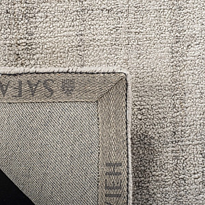 SAFAVIEH Abstract Collection Runner Rug - 2' x 12', Light Grey, Handmade Wool & Viscose, Ideal for High Traffic Areas in Living Room, Bedroom (ABT141E)