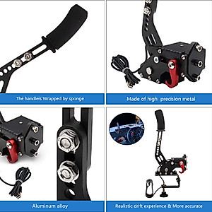 Htostar Racing PC Racing Game USB Handbrake,64 Bit USB Handbrake Compatible with G25 G27 G29 G920 T500 T300(With Clamp)