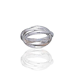 Sterling Silver 3-Band Russian Wedding Ring Size 7(Sizes 4,5,6,7,8,9,10,11,12)