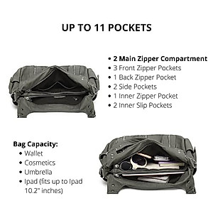 Scarleton Purses for Women Large Hobo Bags Washed Vegan Leather Shoulder Bag Satchel Tote Top Handle Handbags, H129224, Grey