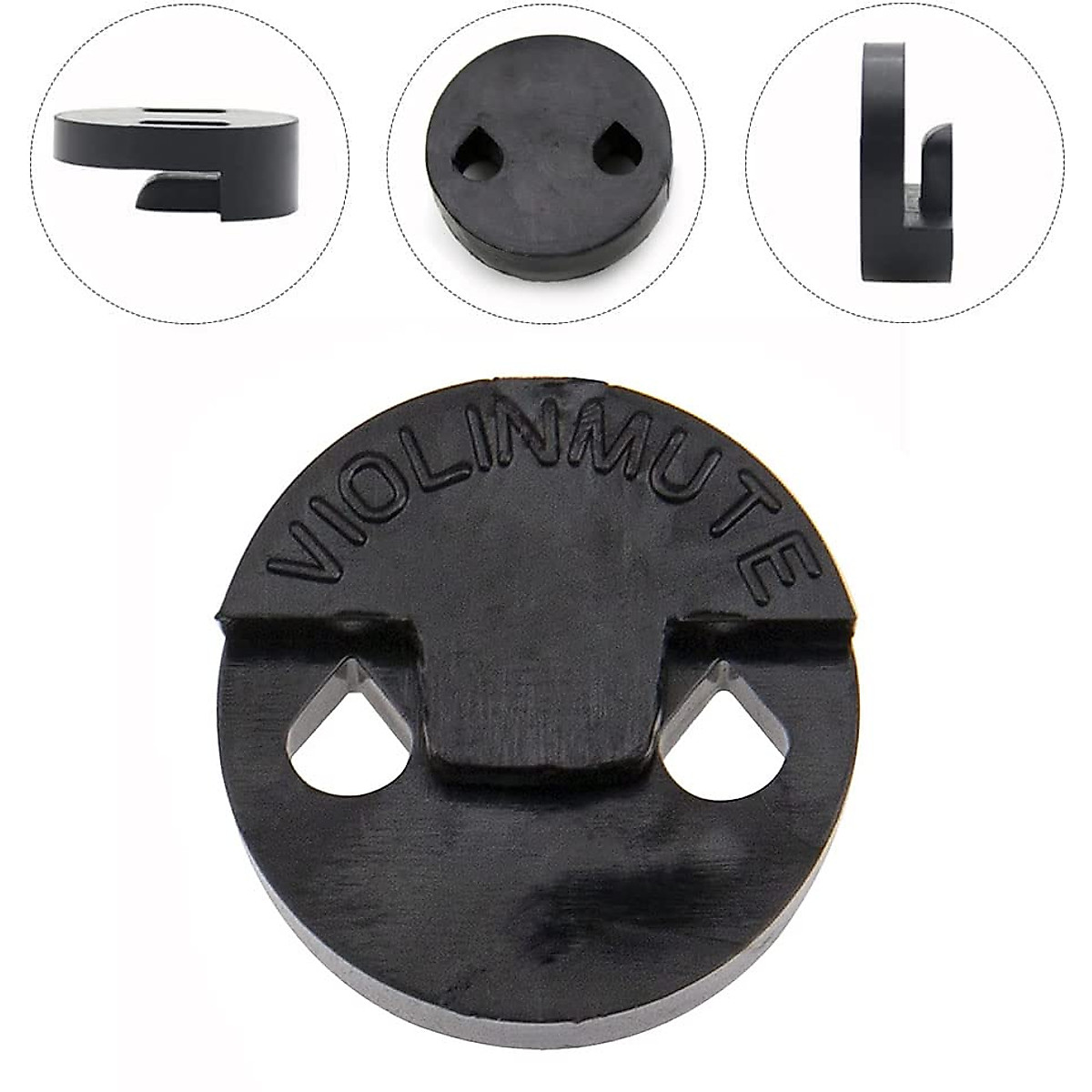 TUOREN 4 Pack Violin Practice Mute Set 2 PCS Claw Style (Rubber and Chrome) & 2 PCS Round Tourte Style Violin Fiddle Silent Silencer Parts