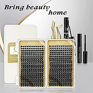 QUEWEL Lash Clusters 480 Pcs Individual Lashes Mix10-18mm Cluster Lashes Practical Soft Comfortable DIY Lash Extensions Lasting Enlarged Eyes (Mega-Mix10-18)