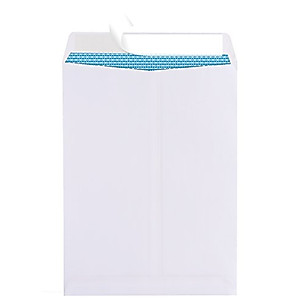 100 9 x 12 SELF Seal Security White Catalog Envelopes - 28lb - Security Tinted, Ultra Strong Quick-Seal, 9x12 inch (38100)
