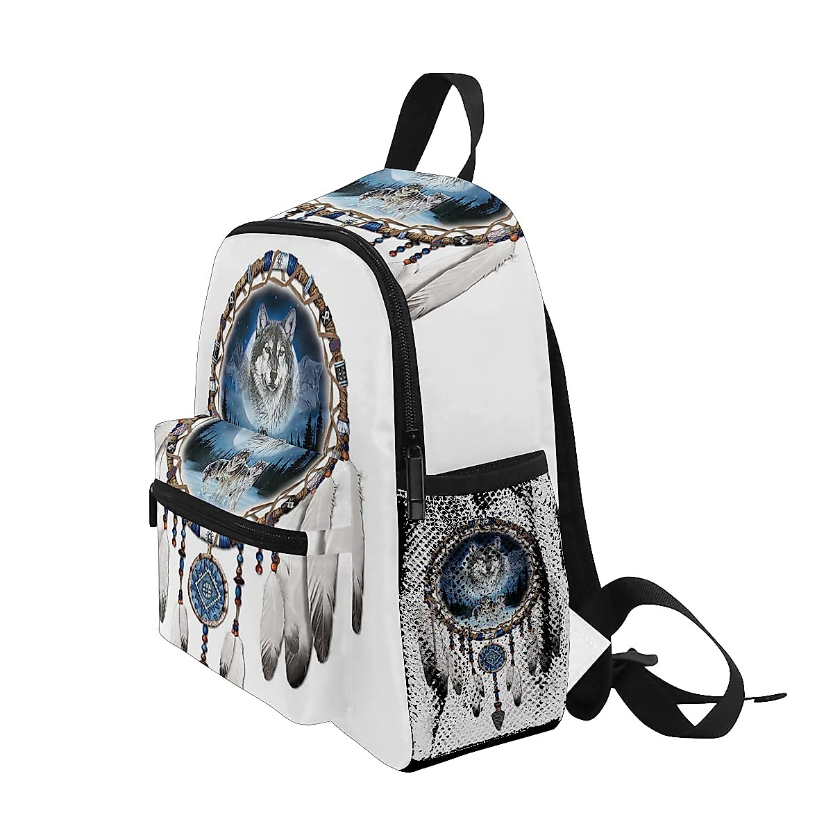 Cute Toddler Backpack Mini Travel Bag Wolf Wind Chimes for Baby Girl Boy Age 3-7