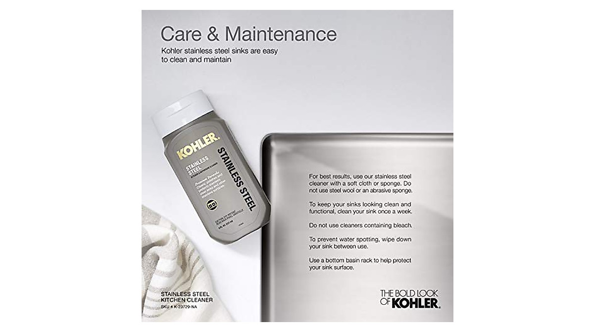 KOHLER 5540-NA Prolific Stainless Steel Workstation Sink | Quiet & Durable