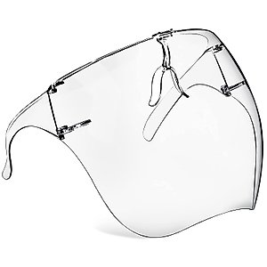 PICcircuit Face Shield with Glasses 4 Pack, Anti-Fog Clear Face Mask Full-Face Protection Reusable Breathable See Through Goggles for Adults