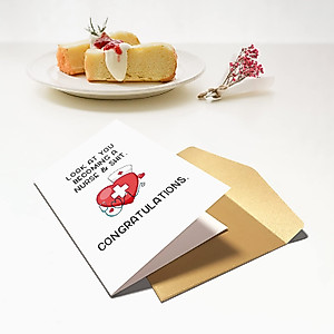 Chenive Nurse Graduation Card, Funny New Nurse Card, Graduation Card For Nursing School Graduate, Nursing Degree Card, Look At You Becoming a Nurse and Shit