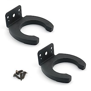 DGHAOP 2pcs Microphone Clip Black 44mm ID Microphone Stand Wall Mount Type Clamp with Screws