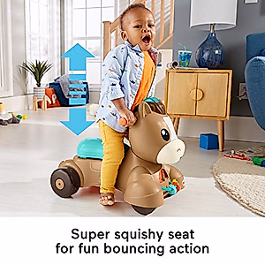 Fisher-Price Baby Walker Learning Toy, Walk Bounce & Ride Pony Ride-On With Music And Lights For Infants And Toddler Play [Amazon Exclusive]