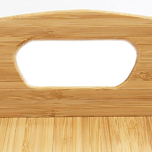 Totally Bamboo Butler's Serving Tray with Handles, Decorative Tray for Ottoman or Coffee Table, 23" x 15