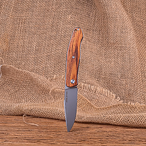 Real Steel Knives Serenity Slipjoint Folding Knife 3.375" N690 Satin Drop Point Blade, Rosewood Handle