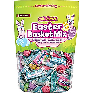 Tootsie Roll Childs Play Easter Basket Bulk Individually Wrapped Candy Assortment Mix in Resealable Bag, 24.48 oz