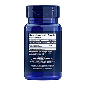 Life Extension Super Absorbable Tocotrienols – Vitamin E D-alpha tocopherol Supplement For Healthy Brain, Hair, Skin, Eye and Immune System – Gluten-Free, Non-GMO – 60 Softgels