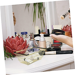 Cabilock 3pcs Shopping Basket Makeup Organizer for Drawer Wire Drawer Shopping Storage Basket Coin Pouch Vegetable Metal Basket Storage Stackable Wire Baskets Girl Heart Ornaments Alloy