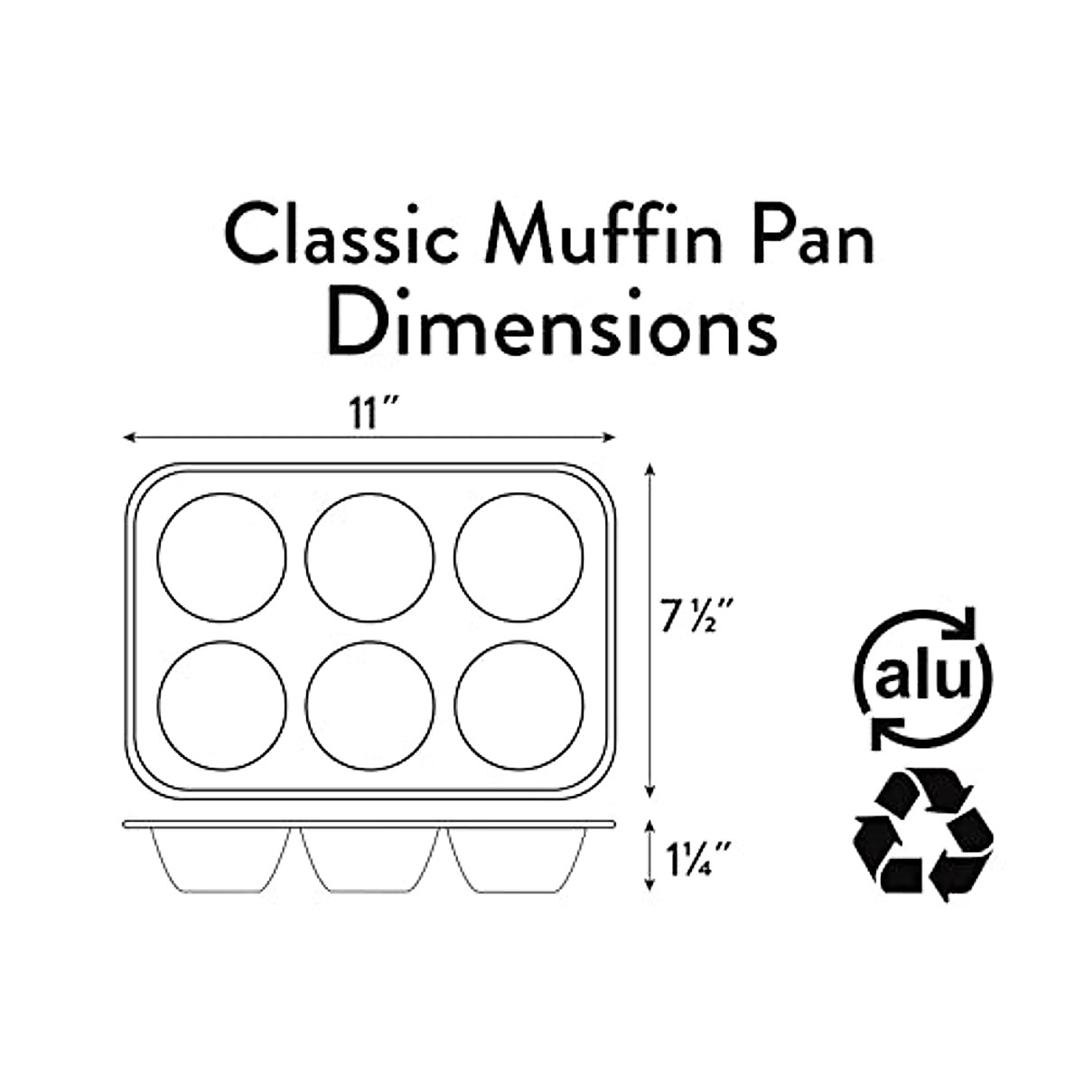 DOBI Muffin Pans (20 Pack) - Disposable Aluminum Foil 6-Cup Cupcake Pans, Standard Size. Classic Muffin Tin Size for Baking Cupcakes, Muffins and Mini Quiches