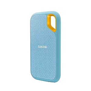 SanDisk 4TB Extreme Portable SSD - Up to 1050MB/s, USB-C, USB 3.2 Gen 2, IP65 Water and dust Resistance, Updated Firmware, Sky Blue - External Solid State Drive - SDSSDE61-4T00-G25B